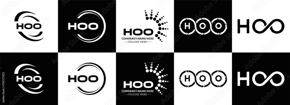 HOO logo. H O O design. White HOO letter. HOO, H O O letter logo design ...