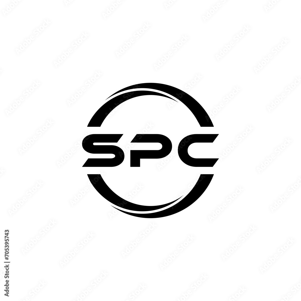 SPC letter logo design with white background in illustrator, cube logo ...