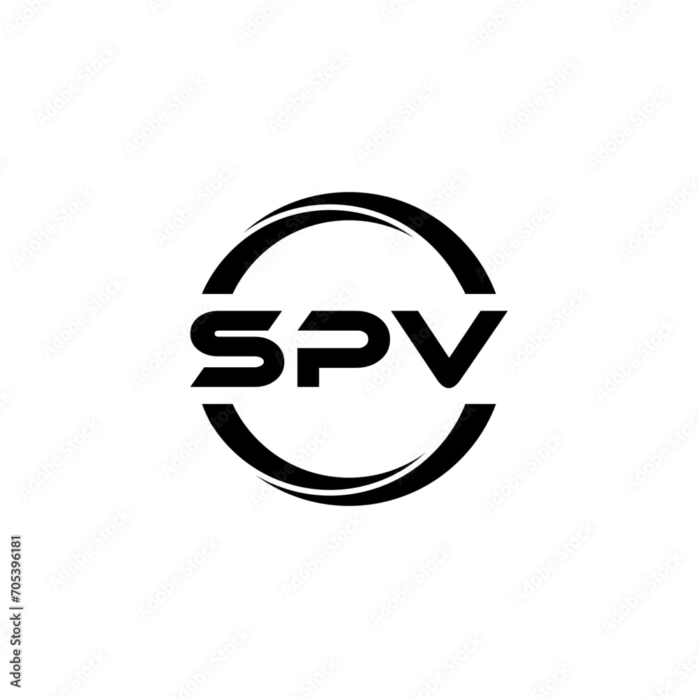SPV letter logo design with white background in illustrator, cube logo ...
