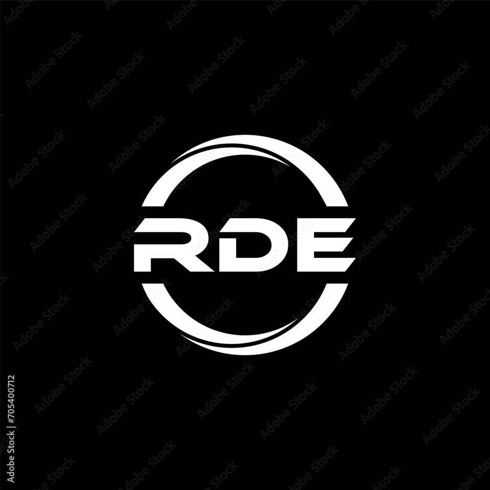 RDE letter logo design with black background in illustrator, cube logo ...