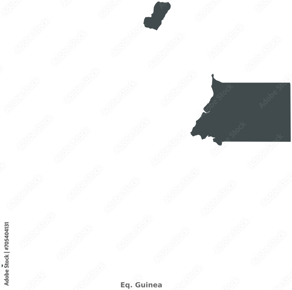 Map of Equatorial Guinea. A country in Central Africa. It comprises the ...