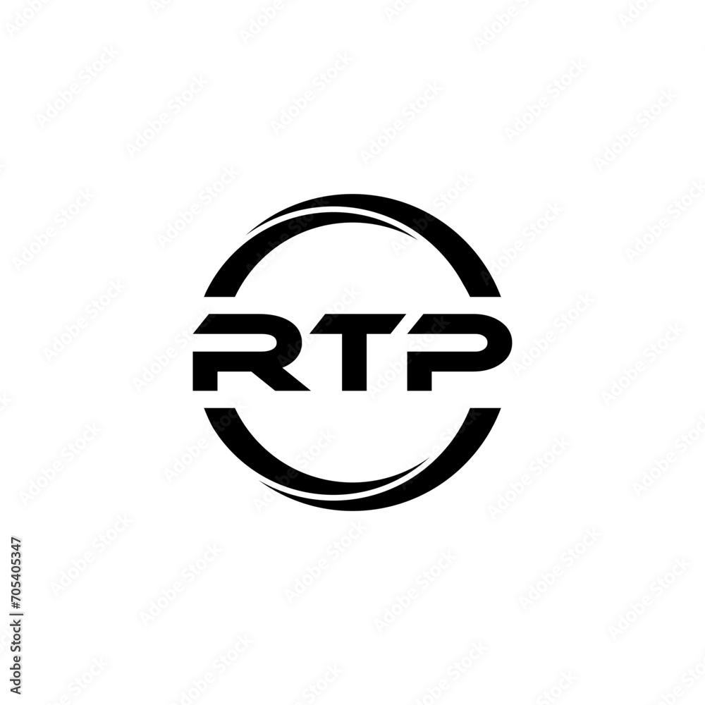 RTP letter logo design with white background in illustrator, cube logo ...
