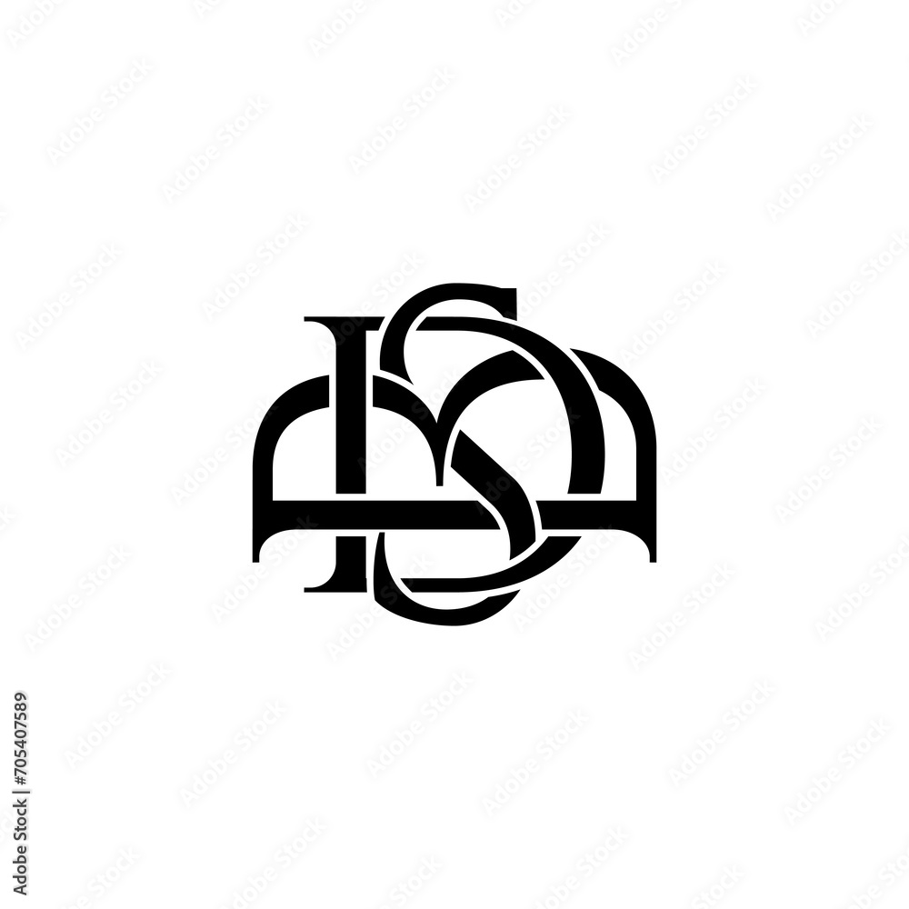bsd typography letter monogram logo design Stock Vector | Adobe Stock