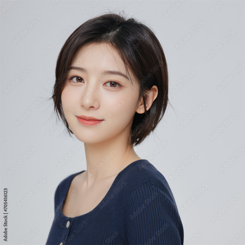 ai asian girl korean model portrait Stock Photo | Adobe Stock