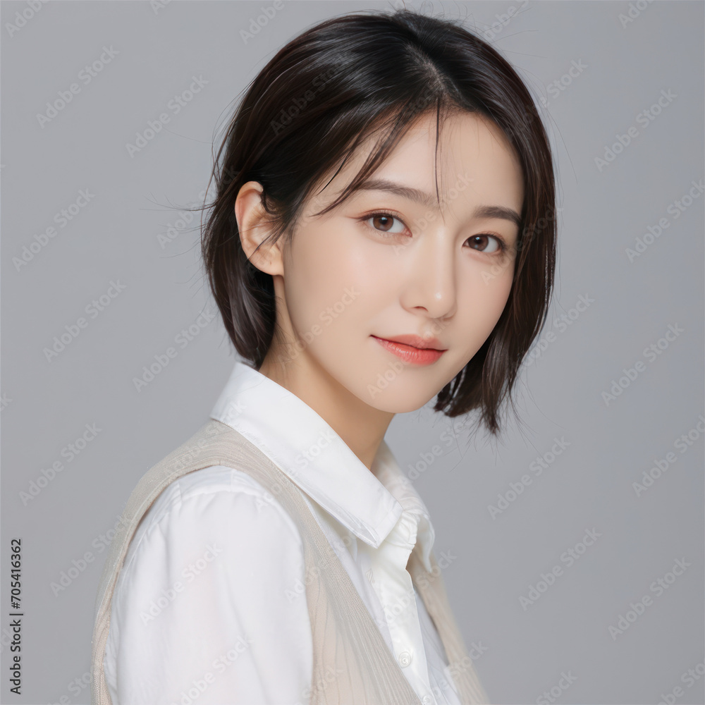 ai asian girl korean model portrait Stock Photo | Adobe Stock