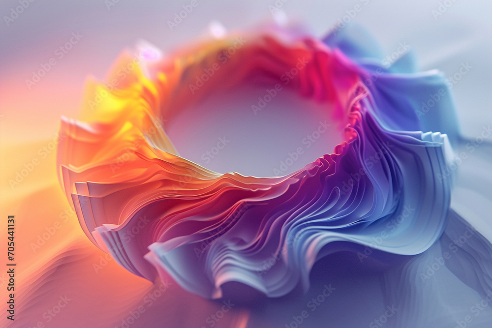 A circular timeline with dynamic arcs and gradients, representing ...