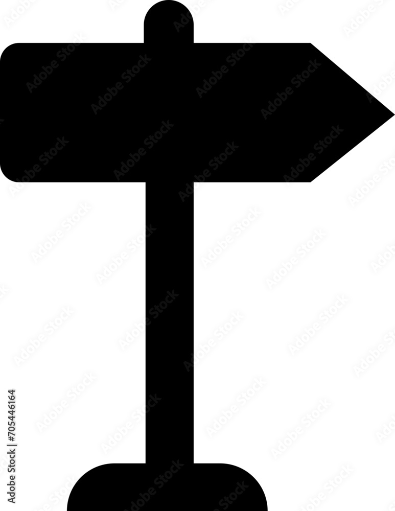 Traffic direction board icon. Street signpost filled vector isolate on ...