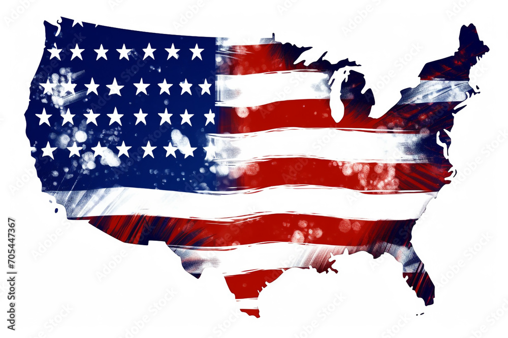American flag vector clipart set for USA Independence Day. 4 July ...