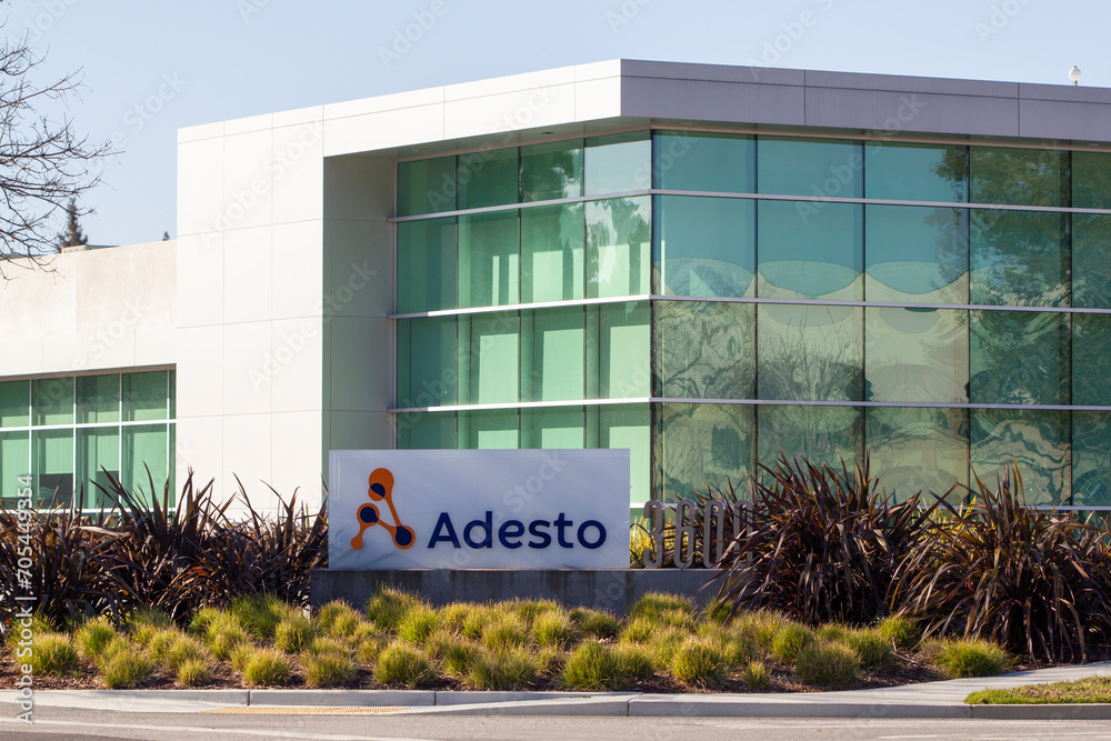 Santa Clara, CA, USA - Mar 3, 2020: Front view of Adesto's headquarters ...