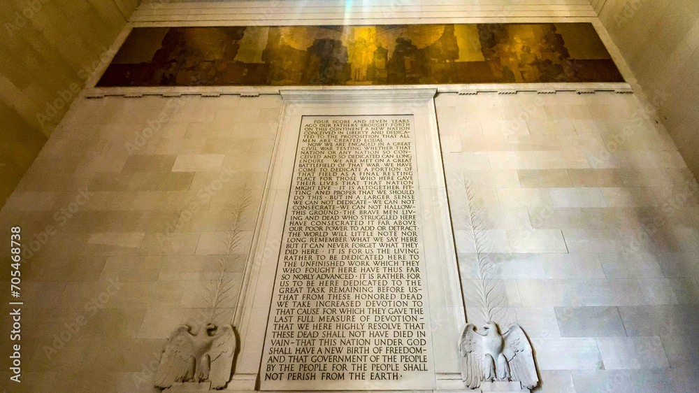 Washington DC, USA; December 27, 2023: President Abraham Lincoln's ...