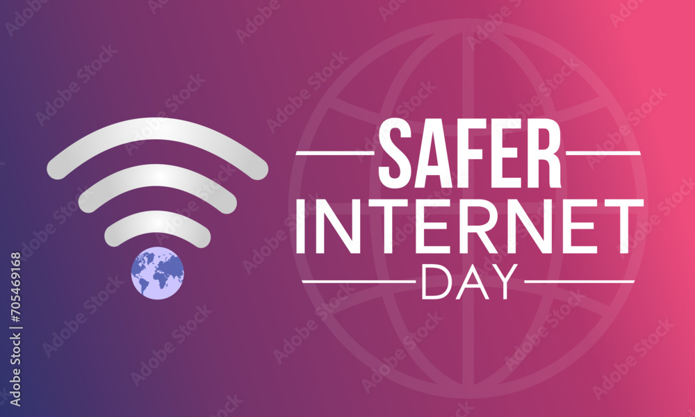 Safer Internet Day celebrated every year on 6th February. Vector banner ...