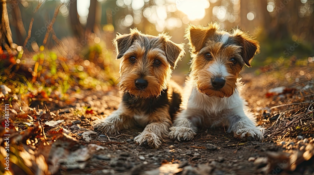 Two Small Dogs Playing Together Outdoors, Desktop Wallpaper Backgrounds ...