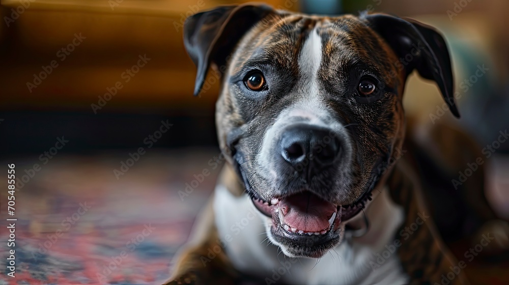 Portrait Happy Smiling American Bully Dog, Desktop Wallpaper ...