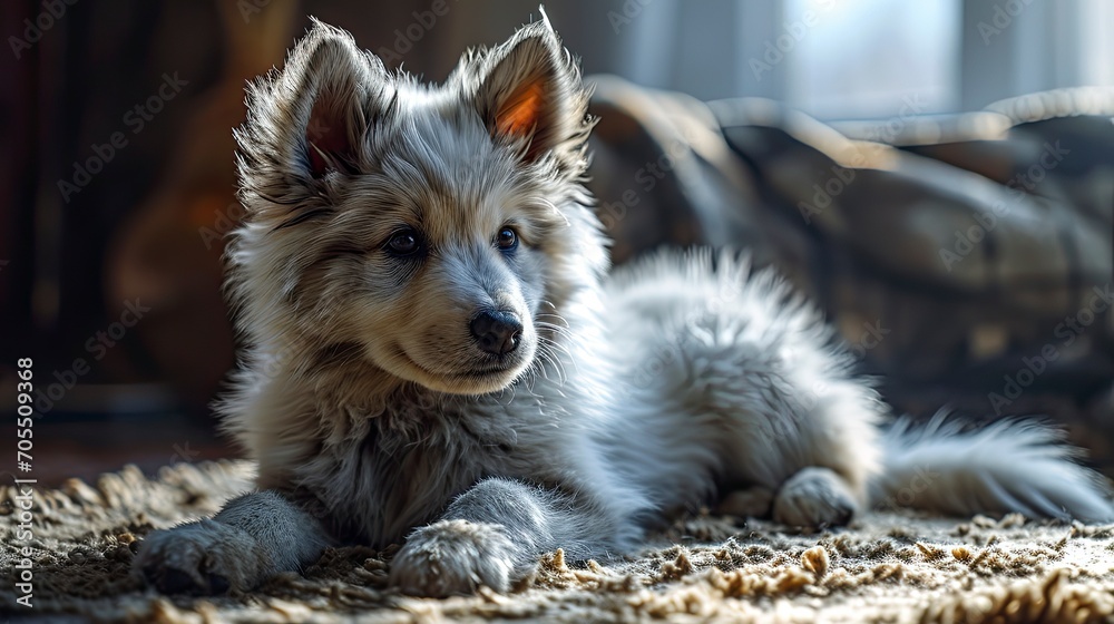 Adorable Fluffy Pomsky Dog Pup Sitting, Desktop Wallpaper Backgrounds ...