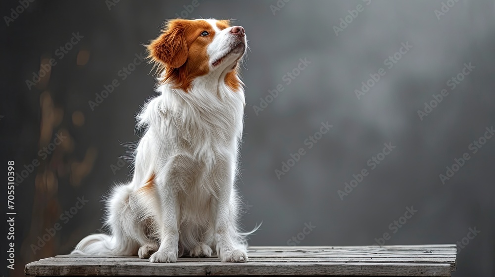Beautiful Dog Sitting Down Isolated Ove, Desktop Wallpaper Backgrounds ...