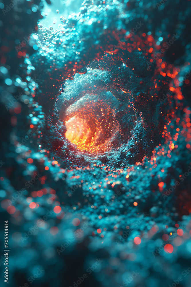 An illustration of a quantum vacuum, visualizing empty space teeming ...