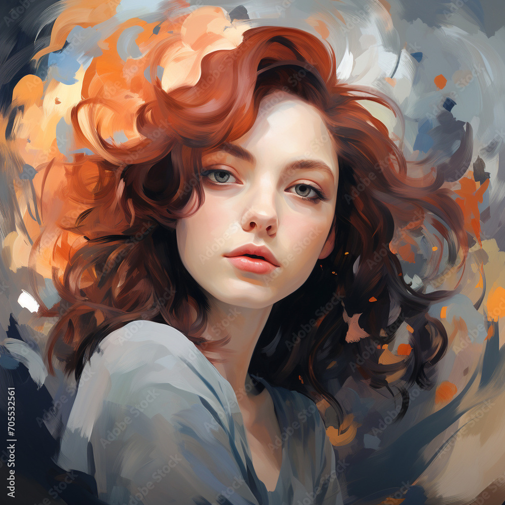 A breathtaking digital masterpiece capturing the essence of a woman's ...