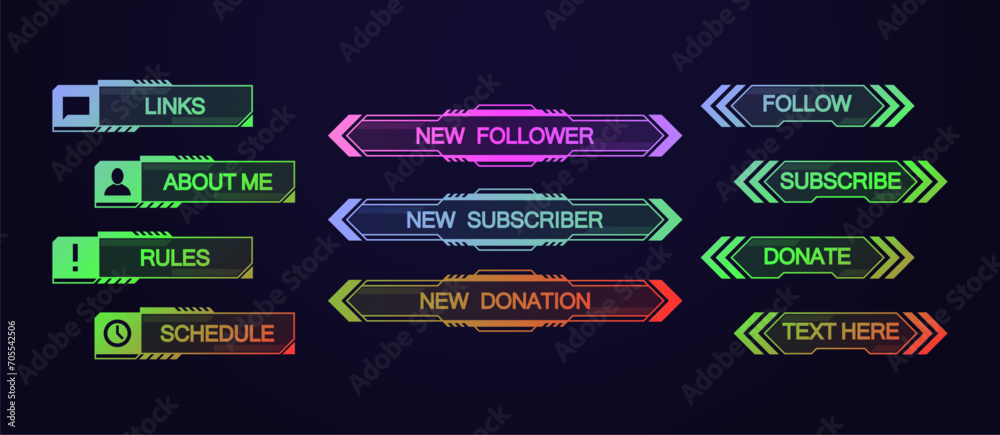 Game Frames, Stream Overlay Banners or Buttons, Video Player Ui ...