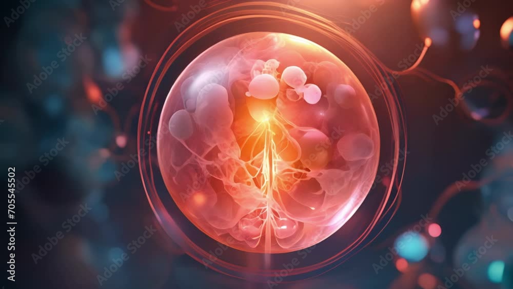 Macro shot of a human embryo in the advanced stage of organogenesis ...