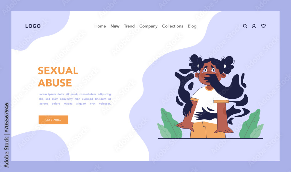 Childhood psychological trauma web banner or landing page. Impact of ...