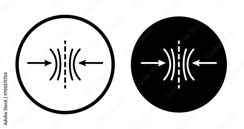 Elastic icon set. Flexible Bounce and pressure arrow vector symbol in a ...