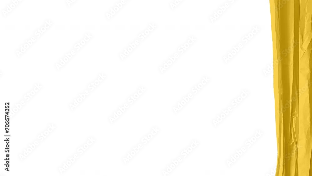 Abstract art background animation yellow crumpled paper. Realistic ...