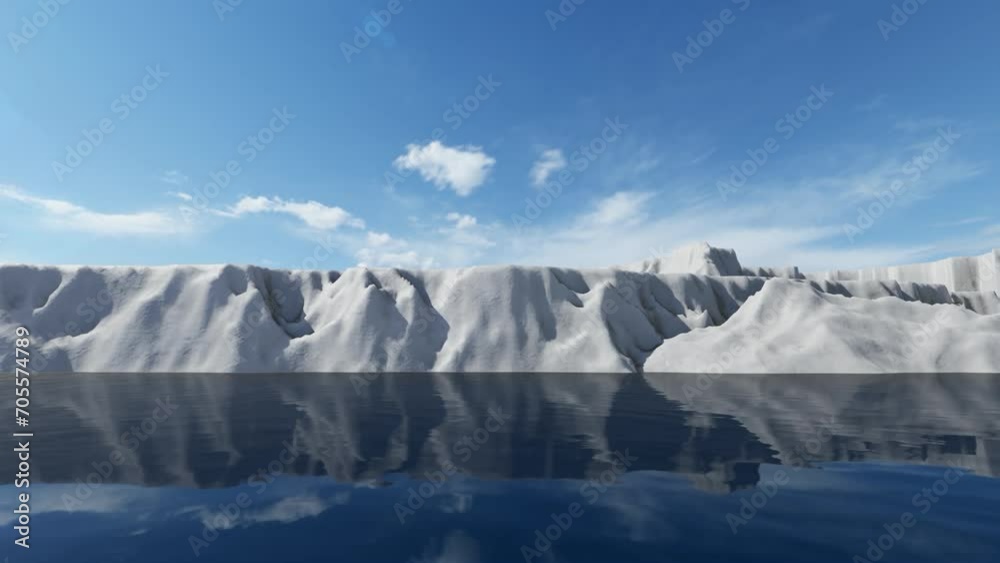 Reflection of The Great Wall of Ice around the Arctic Circle, a massive ...