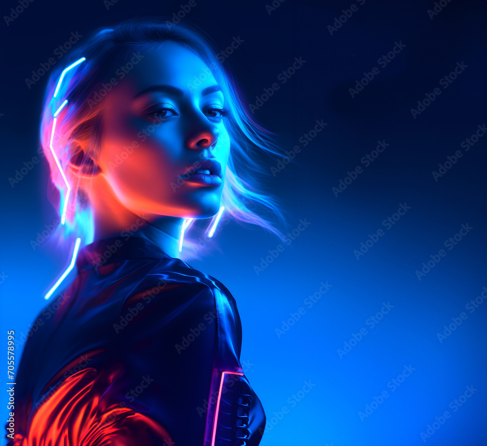 Fashion Concept. Closeup portrait of stunning beautiful woman girl in ...