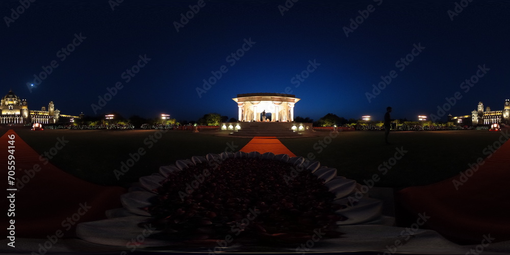 Indian wedding mandap view for the night weddings surrounding with side ...