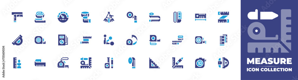 Measure icon collection. Duotone color. Vector and transparent ...