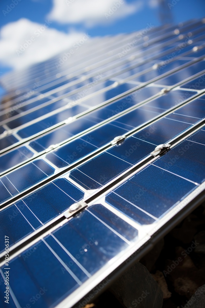 Detail of a photovoltaic solar panel army core of engineers chena lakes ...