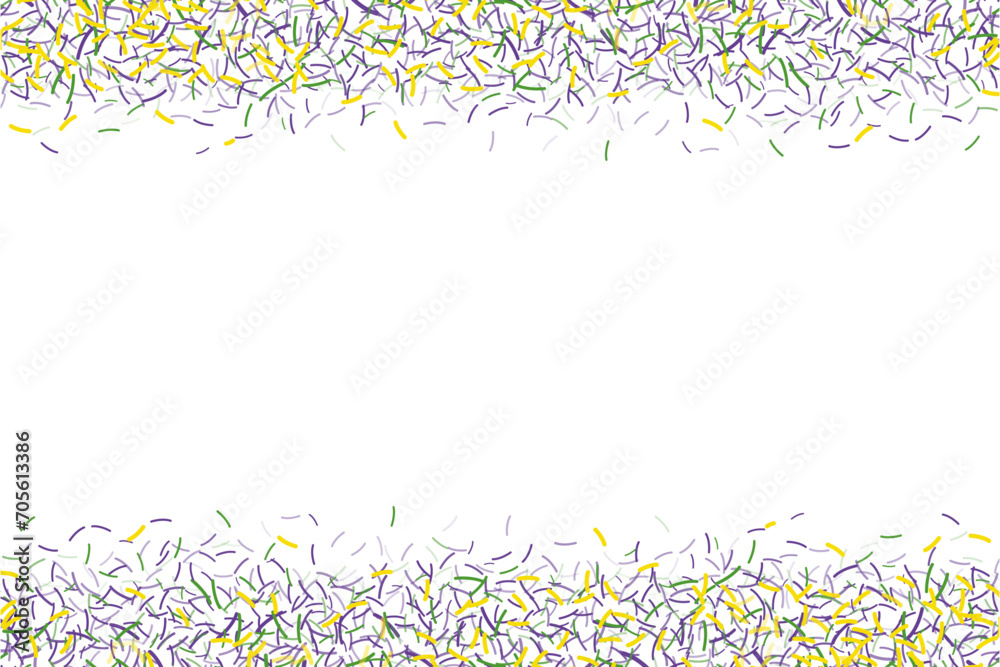 falling sprinkles frame border mardi gras confetti background Stock ...