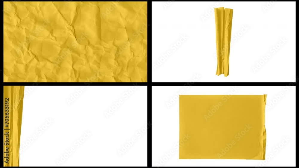 Abstract art background animation crumpled paper. Realistic cartoon ...