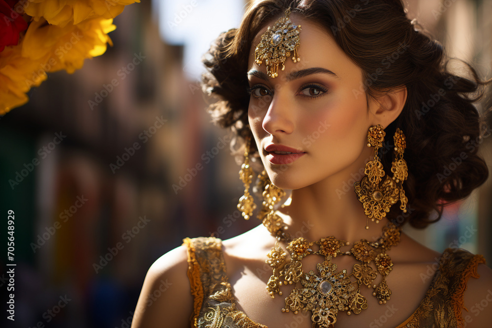 Generative AI picture of stunning gorgeous rich lady dressed in ...