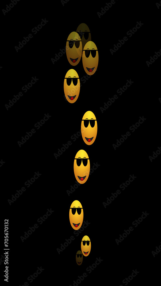 Illustration of live reactions of cool emoji icons in an alpha channel ...