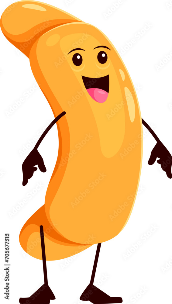 Cartoon funny croissant bakery character. Isolated vector animated ...