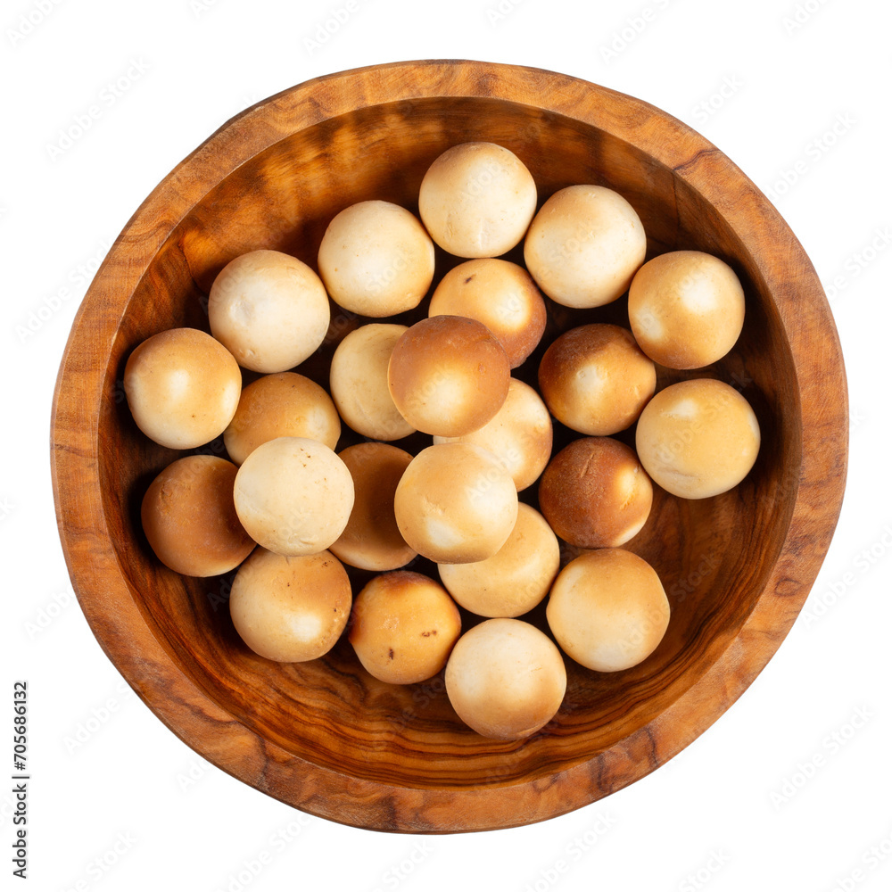 Smoked kurt cheese. Kurt - traditional Central Asian cheese. Small hard ...