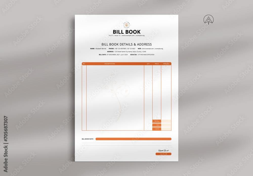 Bill Book Flyer Template Stock Template | Adobe Stock