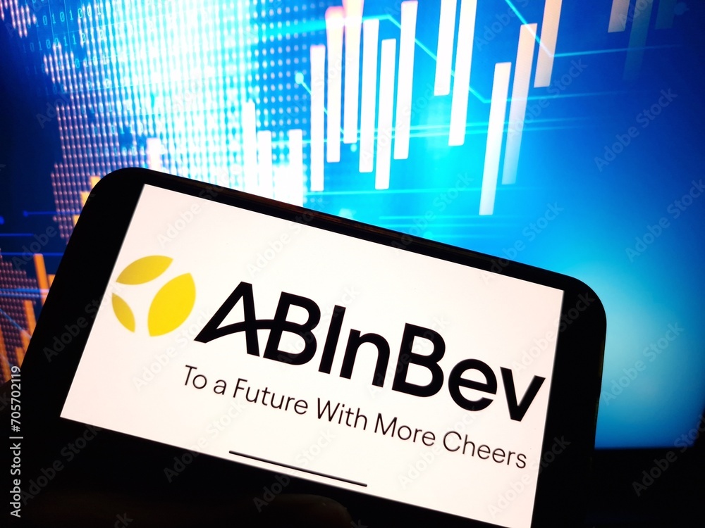 Konskie, Poland - January 07, 2024: Anheuser Busch Inbev company logo ...