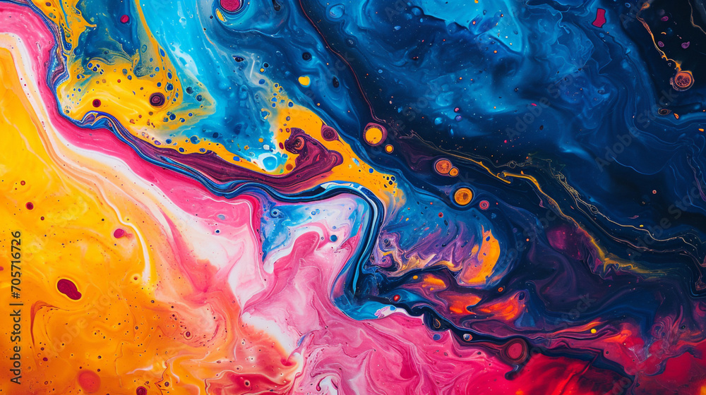 Fluid Art Painting Illustration, Modern Acryl Texture With Flowing ...