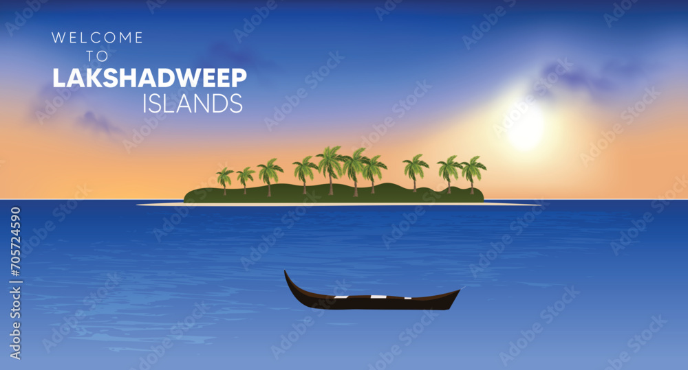 welcome to lakshadweep island vector poster Stock Vector | Adobe Stock