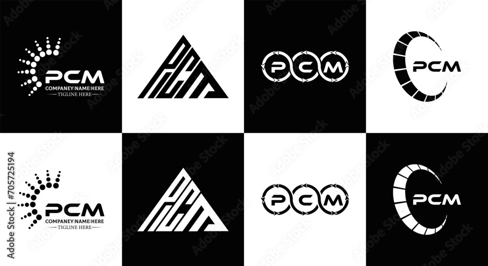 PCM logo. P C M design. White PCM letter. PCM, P C M letter logo design ...