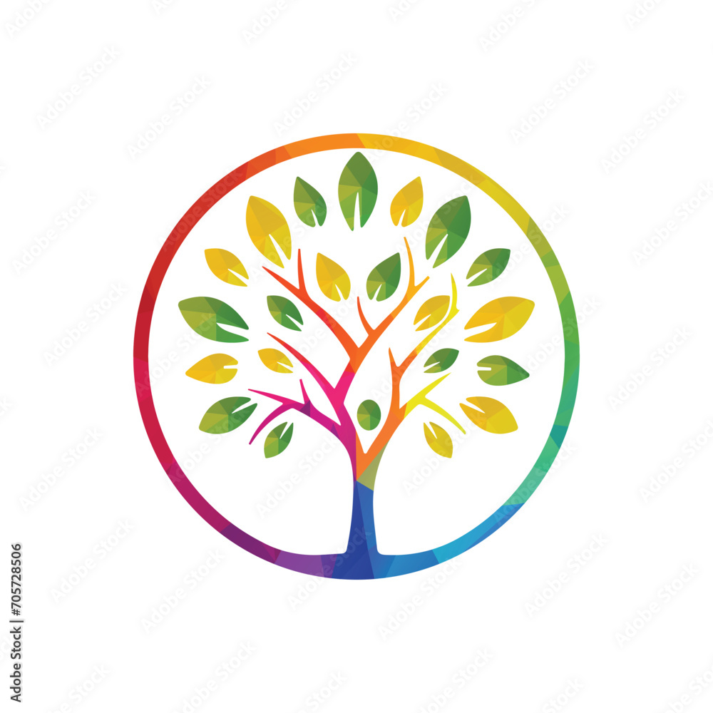 Tree people vector logo design template. Tree family vector logo ...