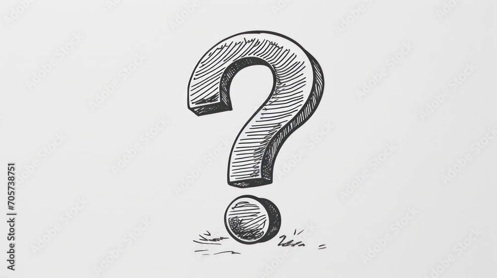 Hand sketch drawing of question mark Stock Illustration | Adobe Stock