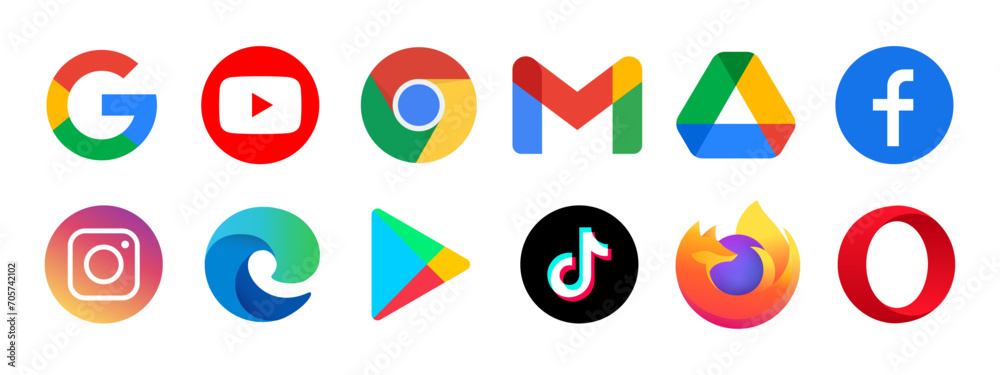 Google icons. Apps from Google. Official logotypes of Google Apps ...