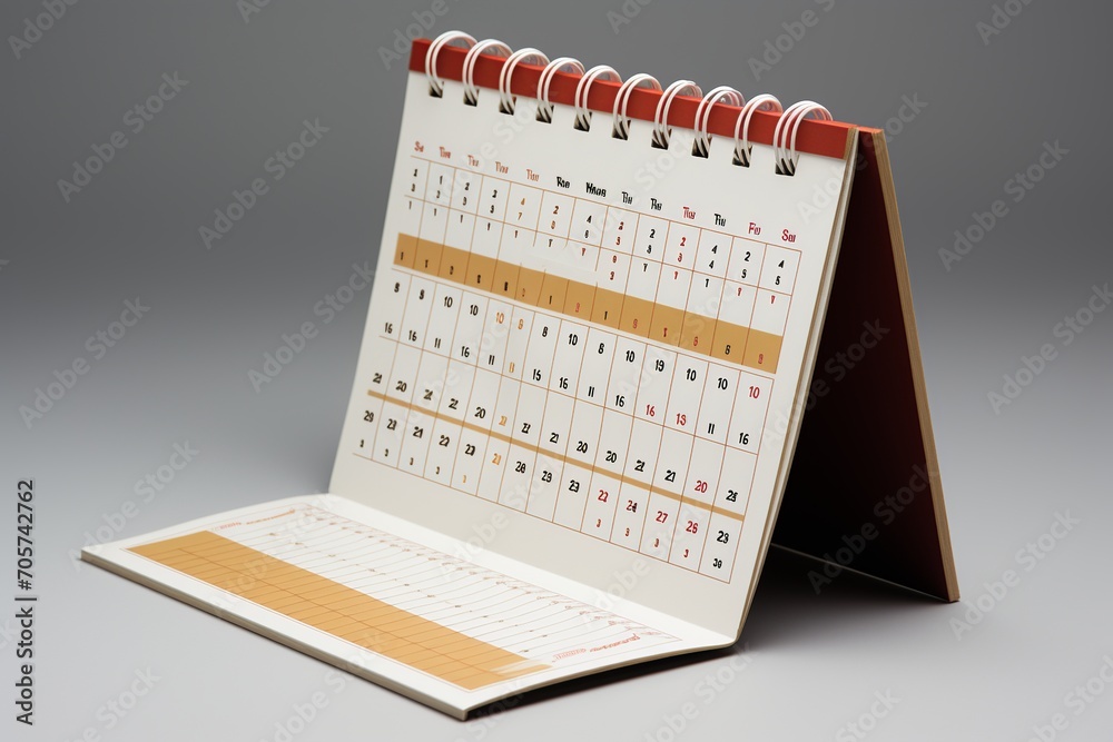 This visually striking paper calendar features days that have been ...