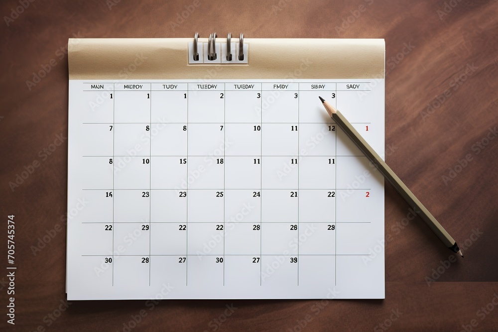 This visually striking paper calendar features days that have been ...