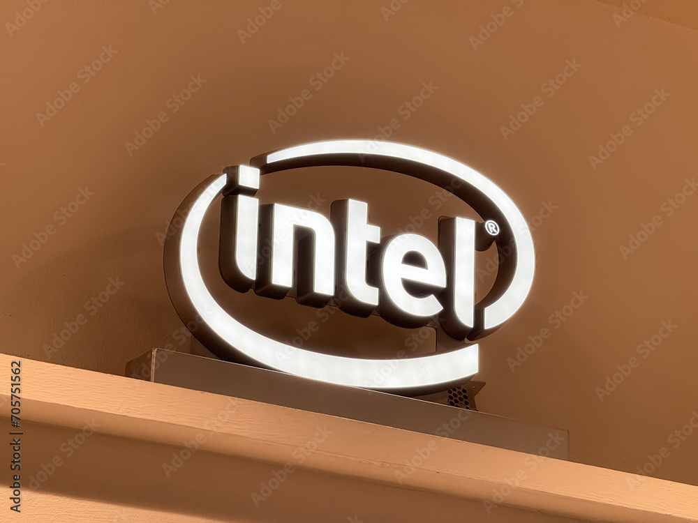 Shanghai,China-Jan.9th 2024: Intel Corporation brand logo sign Stock ...
