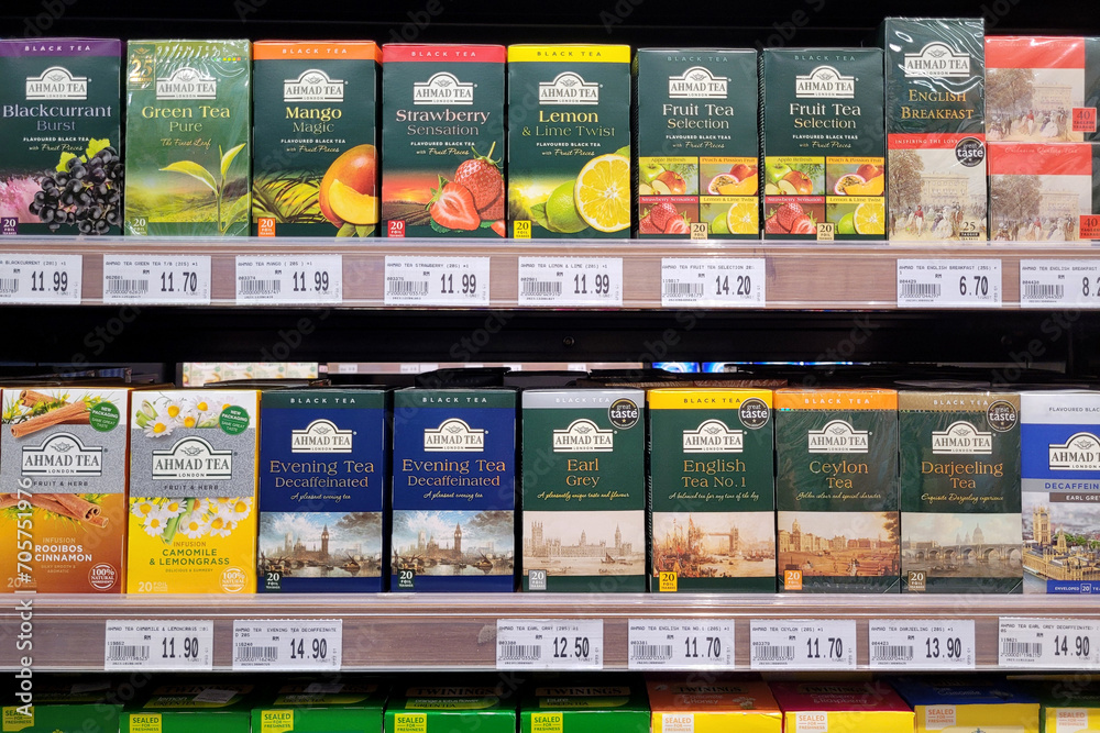 PENANG, MALAYSIA - 1 DEC 2023: An assortment choice of Ahmad premium ...