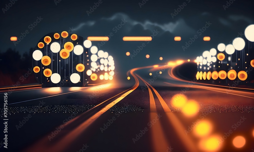 Modern Highway by Bruce Munro, dramatic surreal shot, dynamic ...
